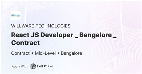 React Js Developer Bangalore Contract Job Bangalore Mid Level