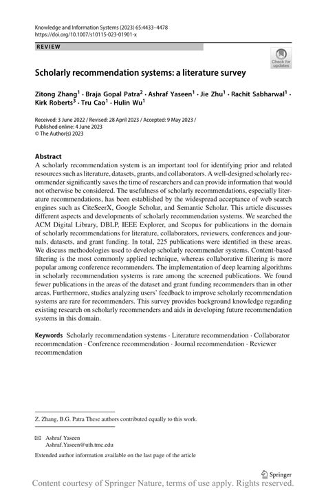 Pdf Scholarly Recommendation Systems A Literature Survey