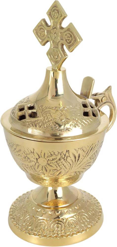 Brass Incense Burner With Lid Catholic Church Supplies 4