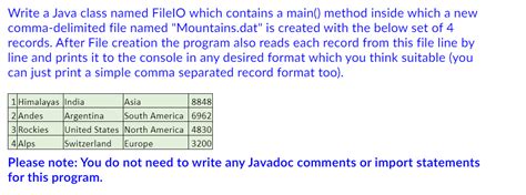 Solved Write A Java Class Named Filelo Which Contains A