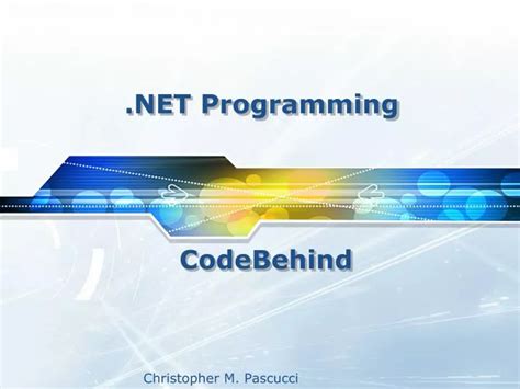 Ppt Net Programming Powerpoint Presentation Free Download Id
