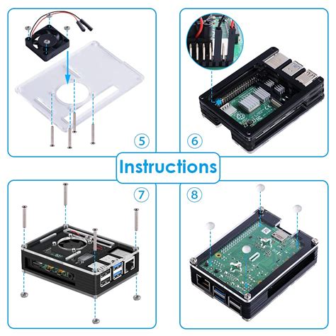 Buy Geeekpi Acrylic Case For Raspberry Pi 4 Model B Raspberry Pi 4b