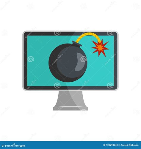 Computer Virus Icon Flat Style Stock Illustration Illustration Of Icon Lock 123298248