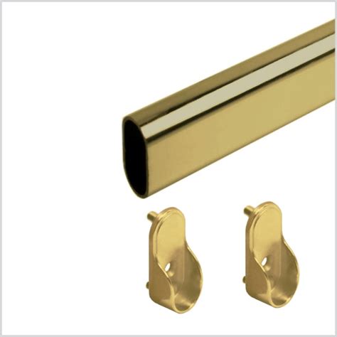 36 Inch Polished Brass Oval Rod Kit Hardware Decor