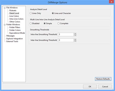 The Detail Level Page Sourcegear Diffmerge