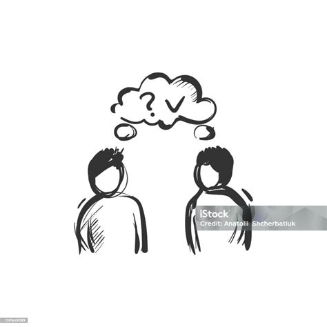 상호 이해 줄 아이콘입니다 비언어적 이해 개념 격리된 벡터 그림 반복에 대한 스톡 벡터 아트 및 기타 이미지 반복 사색