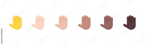 All Skin Tones Raised Back Of Hand Gesture Emoticon Set Raised Back Of