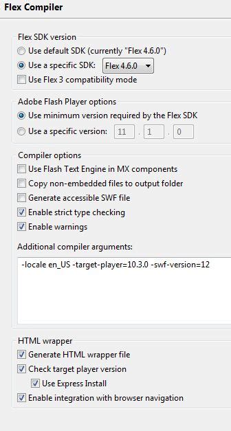 flex4 target flash 10 3 with flex 4 6 stack overflow