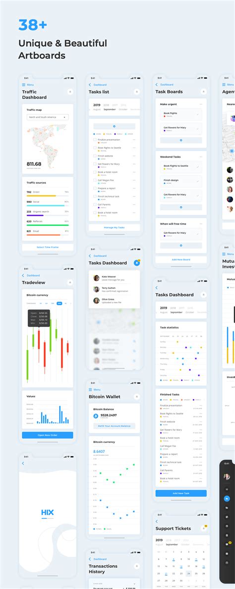 Hix App Mobile Dashboard Ui Kit For Sketch Codemarket