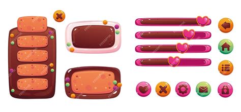premium vector game button ui element sign interface bar isolated set