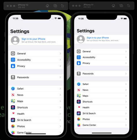 ios iphone 11 and iphone 12 are showing different results for same