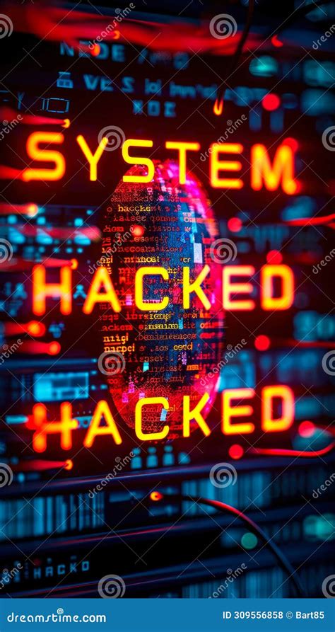 Alarming System Hacked Alert Flashing On A Server Data Panel