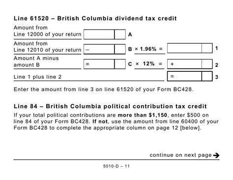 Form D Worksheet BC Download Printable PDF Or Fill Online British Columbia Large Print
