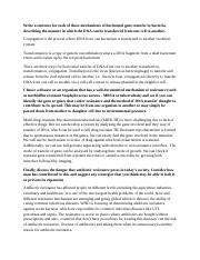 BIOL DISCUSSION ASSIGNMENT UNIT Docx Write A Sentence For Each Of These Mechanisms Of