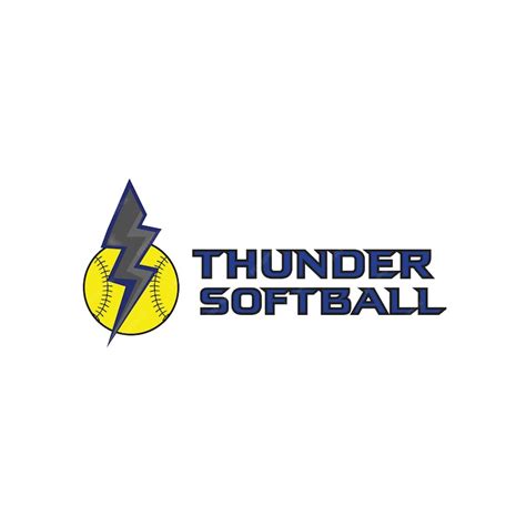 Premium Vector A Logo For Thunder Softball That Is On A White Background
