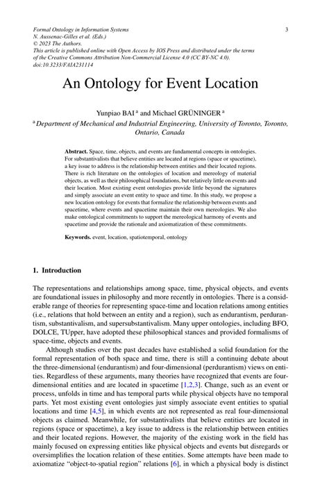 Pdf An Ontology For Event Location