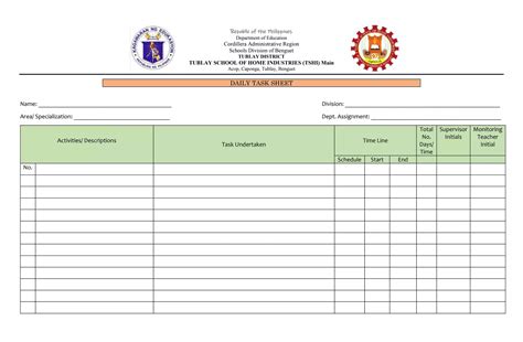 Daily Task Sheet Docx