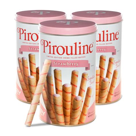 Pirouline Rolled Wafers Strawberry Rolled Wafer Sticks Crème
