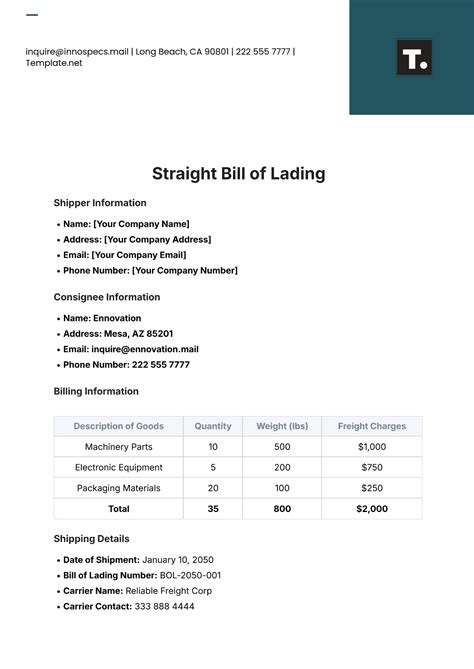 Free Bill Of Lading Templates To Edit Online