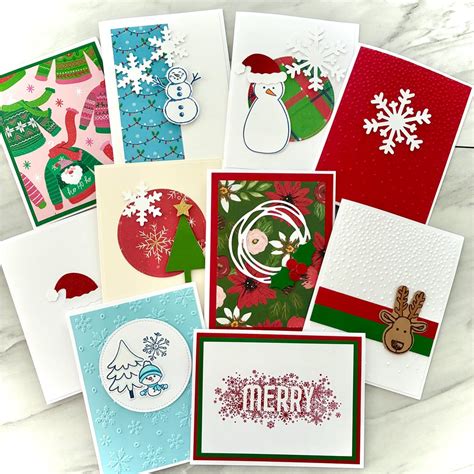Handmade Christmas Cards Set Of 10 Holiday Greeting Cards Assorted