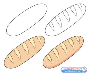 How To Draw Bread In 4 Easy Steps EasyArtStart How To Draw Bread In 4 Easy Steps EasyArtStart