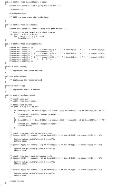 Solved Screenshot Of Tictactoejava Attached At