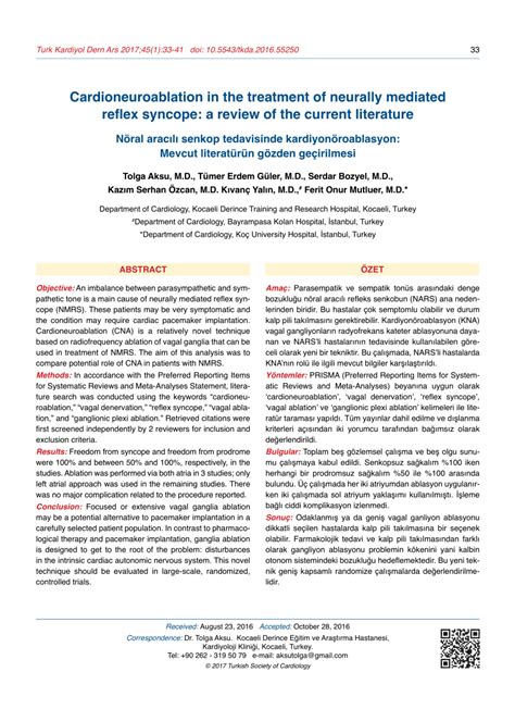 Pdf Cardioneuroablation In The Treatment Of Neurally Mediated Reflex Syncope A Review Of The