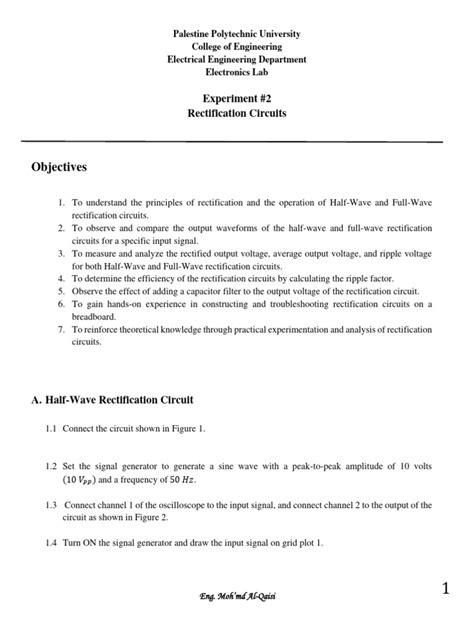 Exp 2 Diode Circuits Rectification Circuits Pdf Rectifier Electric Power