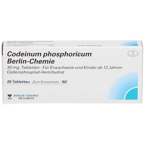 Codeinum Phosphoricum Berlin Chemie 30 Mg 20 St Mit Dem E Rezept Kaufen