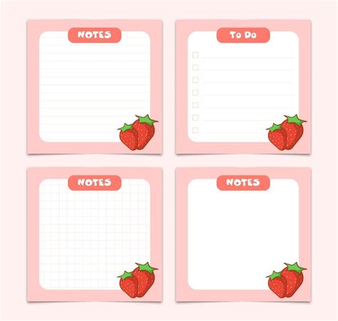 Premium Vector Strawberry Notepad