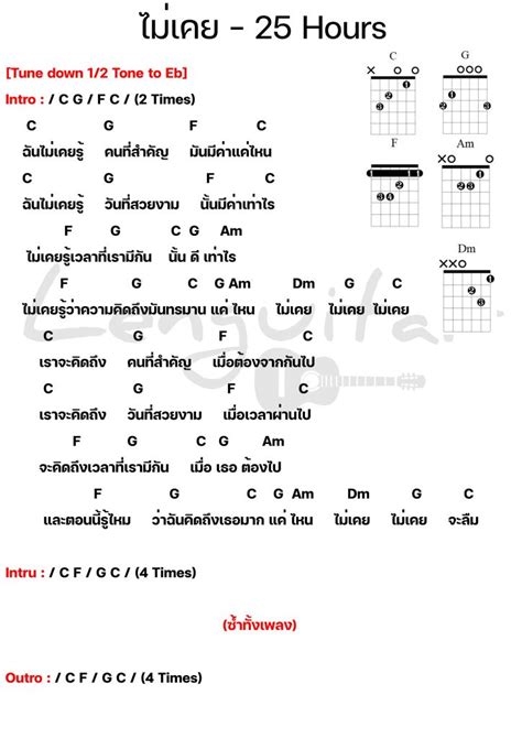 คอร์ดเพลง ไม่เคย 25 Hours [คอร์ดเพลงง่ายๆ] Lenguitar
