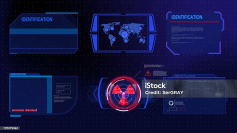 경고 프레임 현대 Hud 스타일 배경에서 추상 기술 디자인 블루와 레드 미래 프레임 0명에 대한 스톡 벡터 아트 및 기타 이미지 0명 계기판 차량 부분 과학 Istock