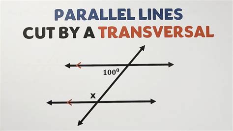 Parallel Lines Cut By A Transversal Finding Angle In Transversal Line Mathteachergon Youtube