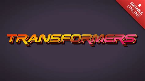 Transformers Power Text Effect Generator