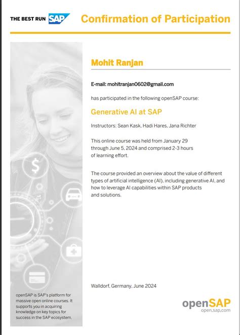 Mohit Ranjan On Linkedin Hello Everyone Thrilled To Share That Ive Successfully Completed The Sap