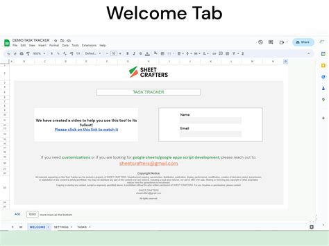Task Tracker Google Sheet Template Etsy