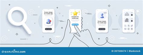 Location App Waterproof Mattress And Startup Rocket Line Icons Pack For Web App Phone Screen