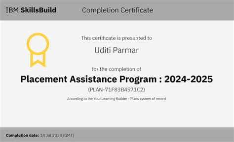 Uditi Parmar On Linkedin Earned My Ibm Placement Assistant Certification 🎊