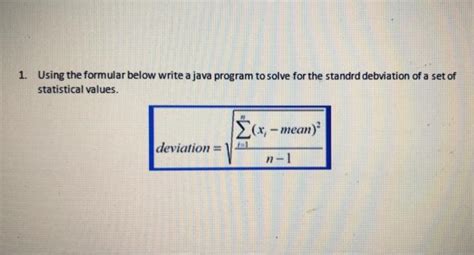 Solved 1 Using The Formular Below Write A Java Program To Chegg
