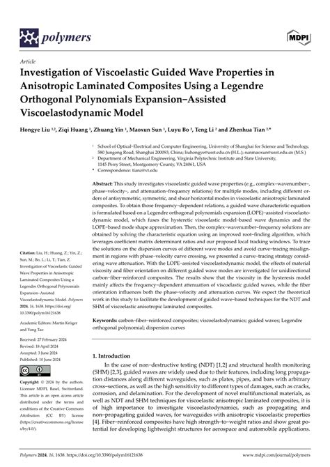 Pdf Investigation Of Viscoelastic Guided Wave Properties In