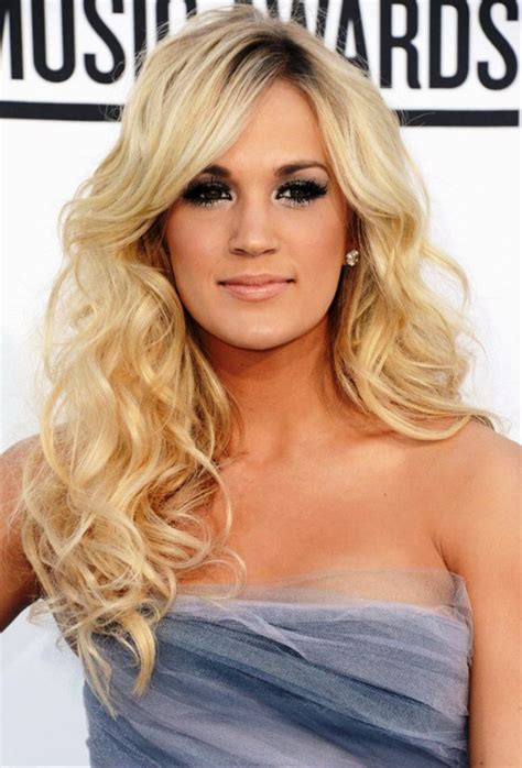 Long Curly Hairstyle With Side Bangs