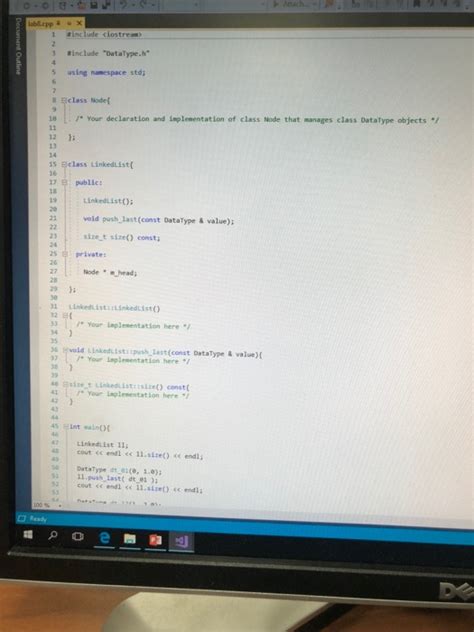 Solved You Are Given A Datatype Class Header And Source
