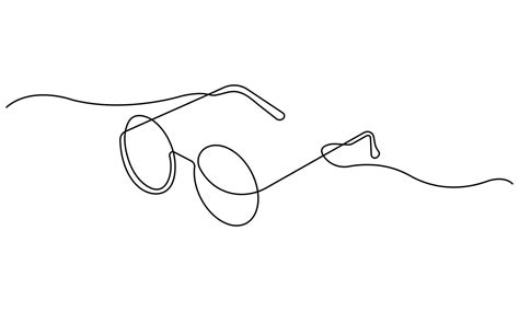 Glasses Continuous Line Art Icon Drawing Illustration One Line Glasses