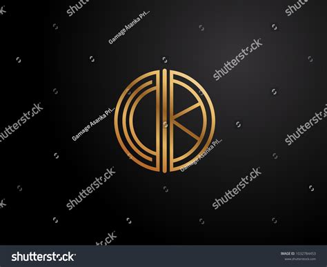 Dk Circle Shape Gold Color Design Royalty Free Stock Vector 1032784453