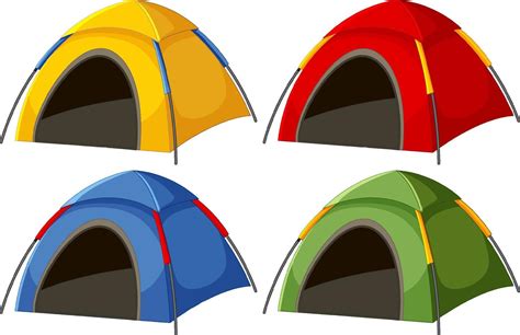 Camping Tent In Different Colour Set 13651168 Vector Art At Vecteezy