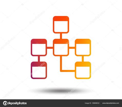 Database Sign Icon Relational Database Schema Symbol Blurred Gradient