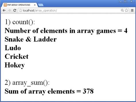 Php Array Operations