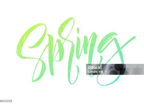 손으로 쓴된 글자를 봄 아름 다운 현대 서 예입니다 쉬운 사용을 위한 백색에 절연 되어 있습니다 벡터 일러스트 레이 션 0명에 대한 스톡 벡터 아트 및 기타 이미지 Istock