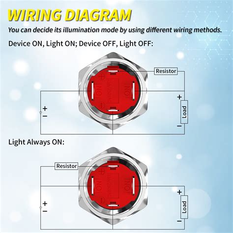 Joinfworld 19mm Latching Push Button Switch 12v 20a