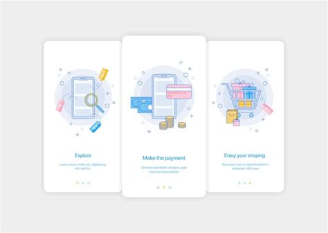 Premium Vector Mobile App Intro Screens Vector Onboarding Illustration